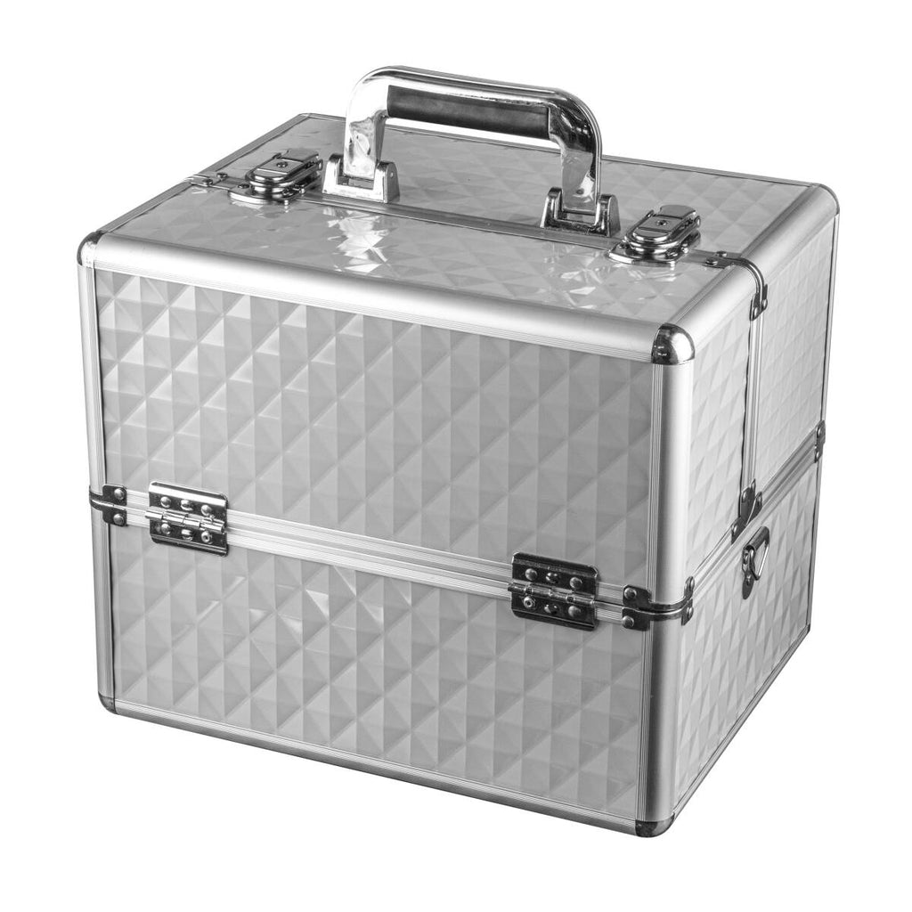 Cosmetic suitcase 3D design L silver, 32 x 27 x 25 cm – BEAUTY IMAGINE ...